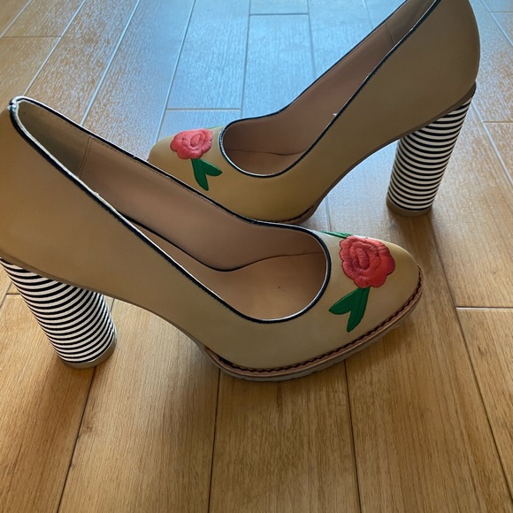 Baldi London | Shoes | Baldi London Rose Toe Striped 4 Heel | Poshmark
